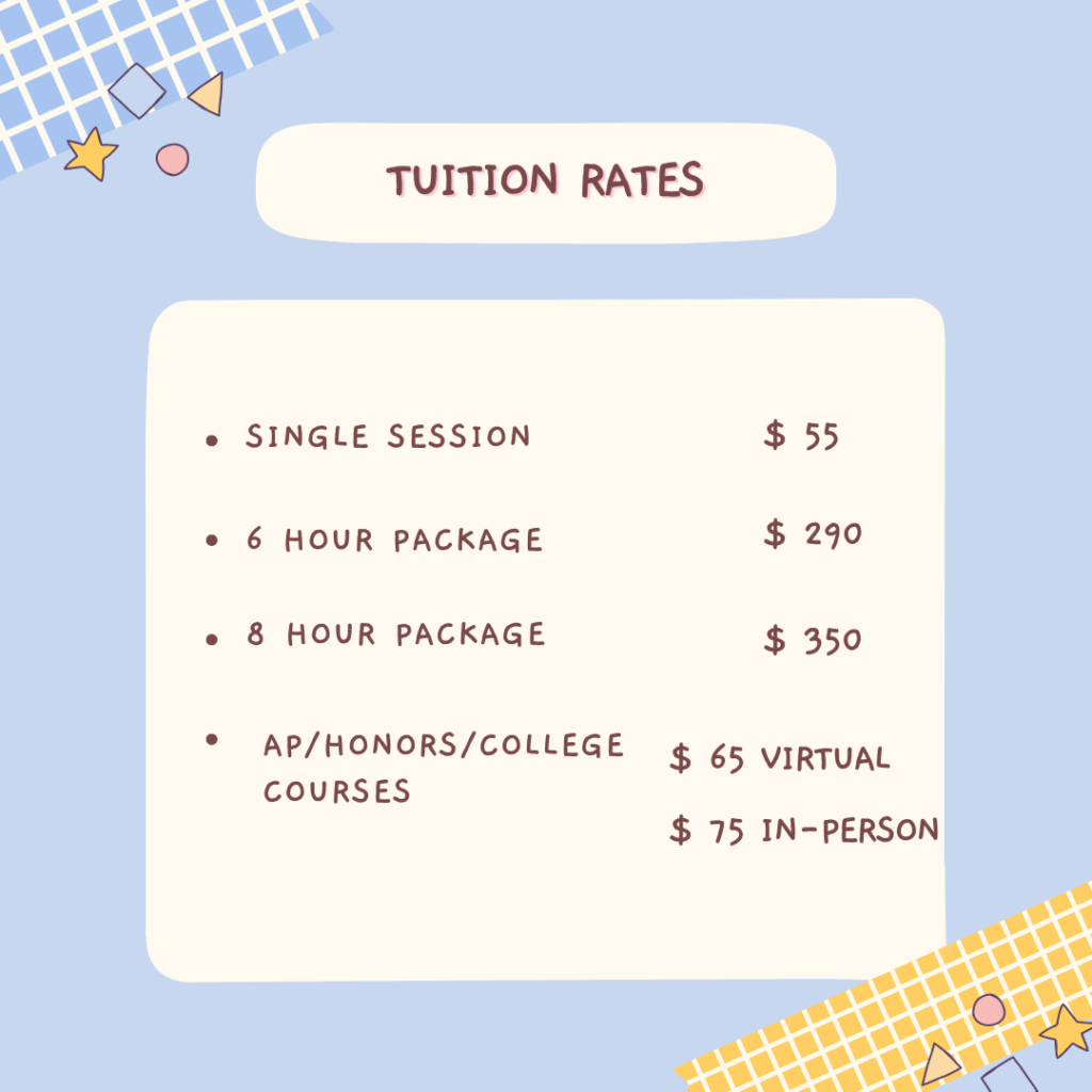 Tuition Rates – C & G Tutoring